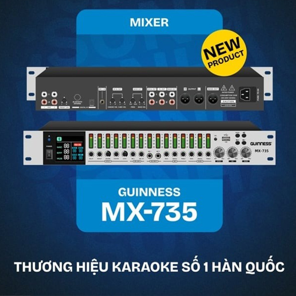 Vang cơ Guinness MX-735, vang karaoke MX 735 bluetooth chính hãng